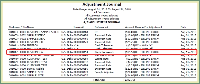 AR Balance Adjustments from Account Inquiry