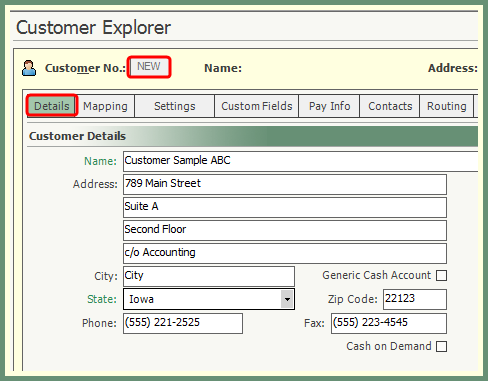 Customer Explorer: Customer Details