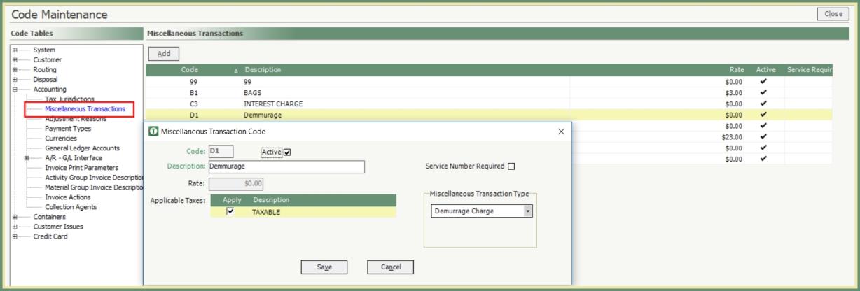 Generate Demurrage Charges