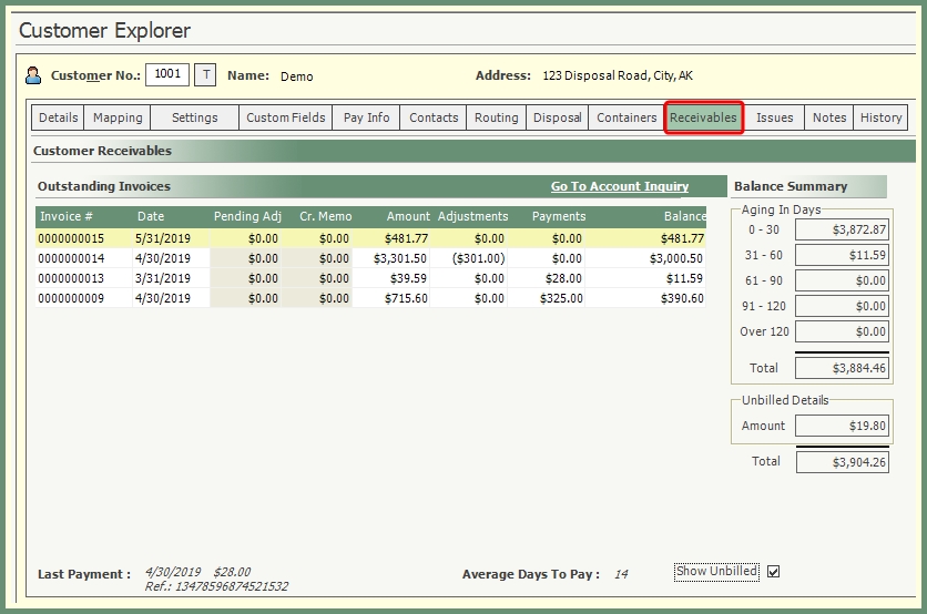 Customer Explorer: Customer Receivables